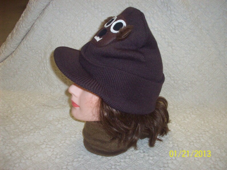 Groundhog Hat. Knit with brim. no tail//Groundhog | Etsy