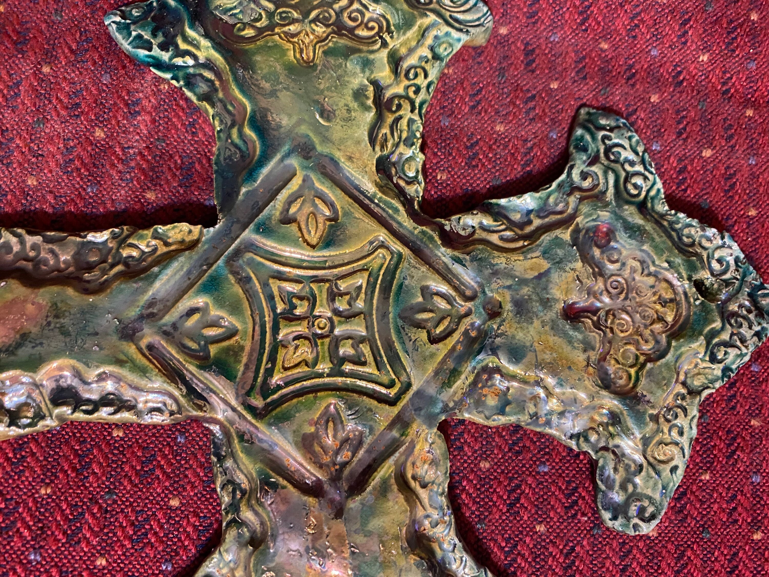 Ceramic Raku Fired Cross 10” Tall 7 1/2 “ Wide - Etsy