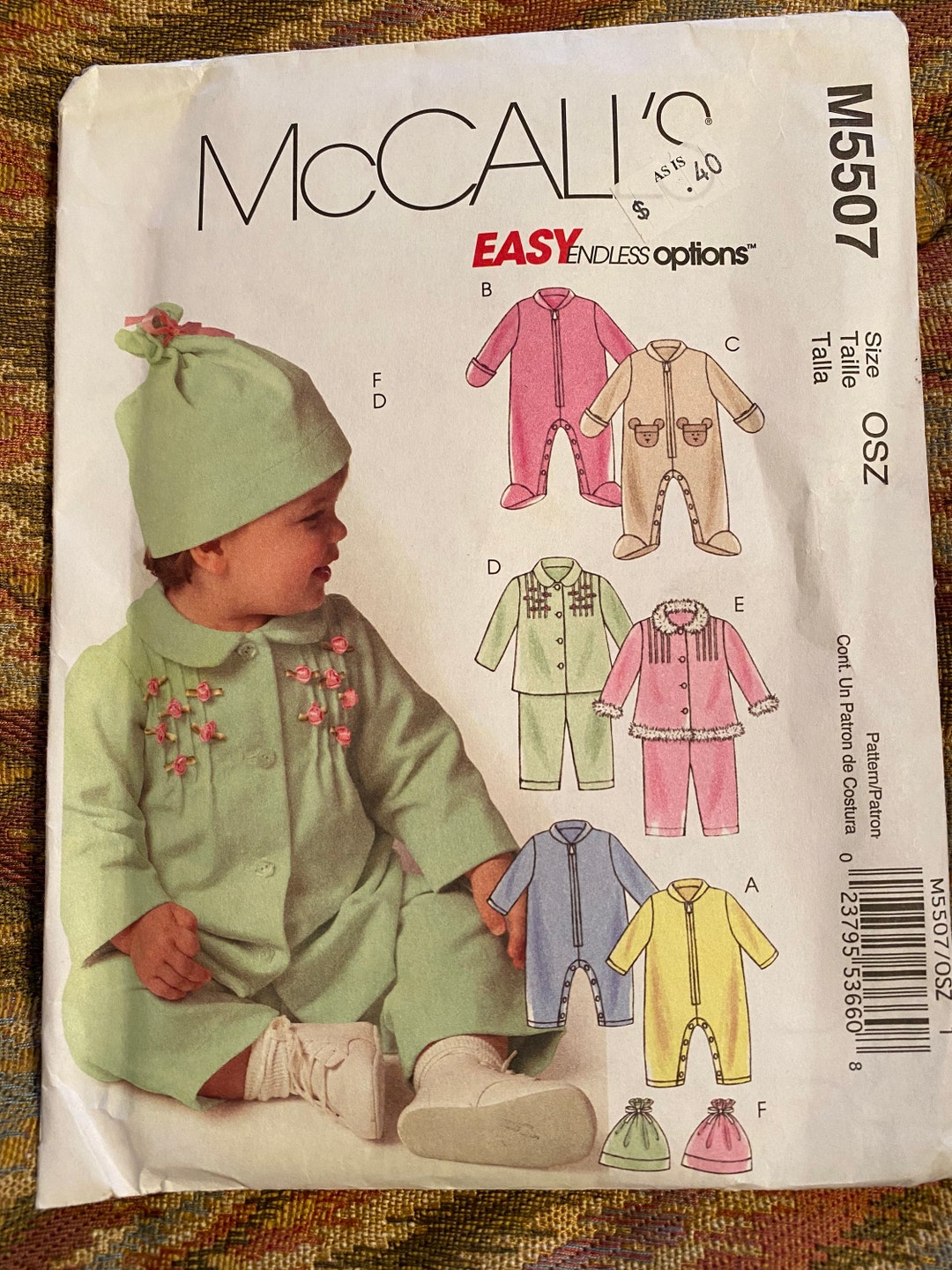Mccall’s Sewing Pattern M5507 Size Newborn S,M,L Uncut - Etsy