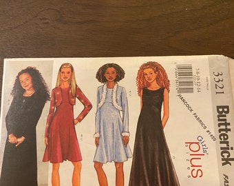 Butterick sewing pattern 6961 girls plus sizes 7,8,10,12\u201914 uncut ...