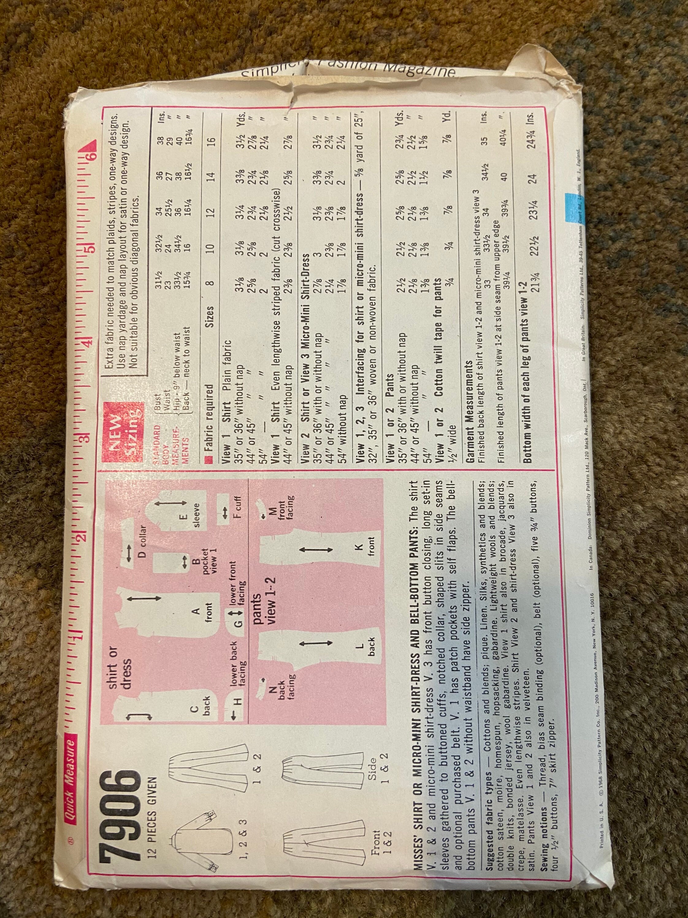 Simplicity Sewing Pattern 7906 Size 16 - Etsy