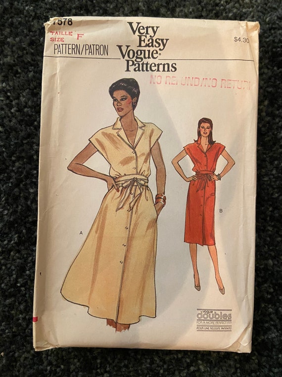 Vogue sewing pattern 7578 ladies size F22 1/2-24 1/2 uncut | Etsy