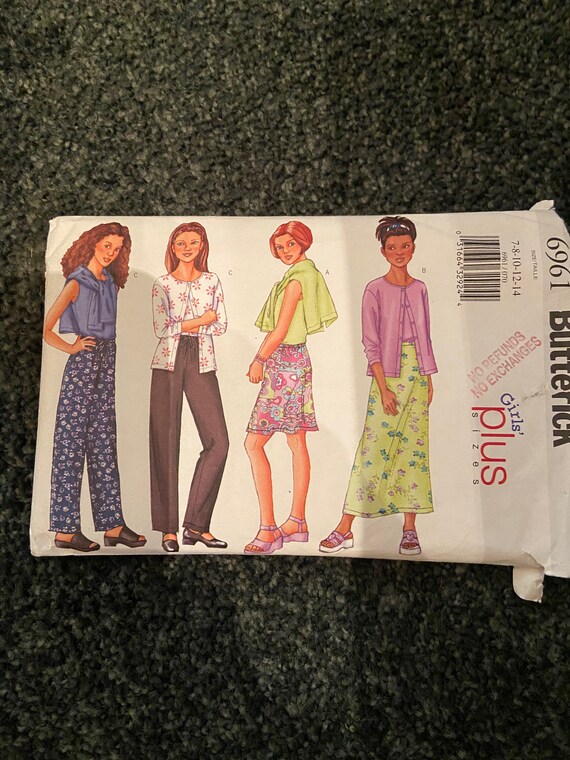 Butterick Sewing Pattern 6961 Girls Plus Sizes 78101214 - Etsy