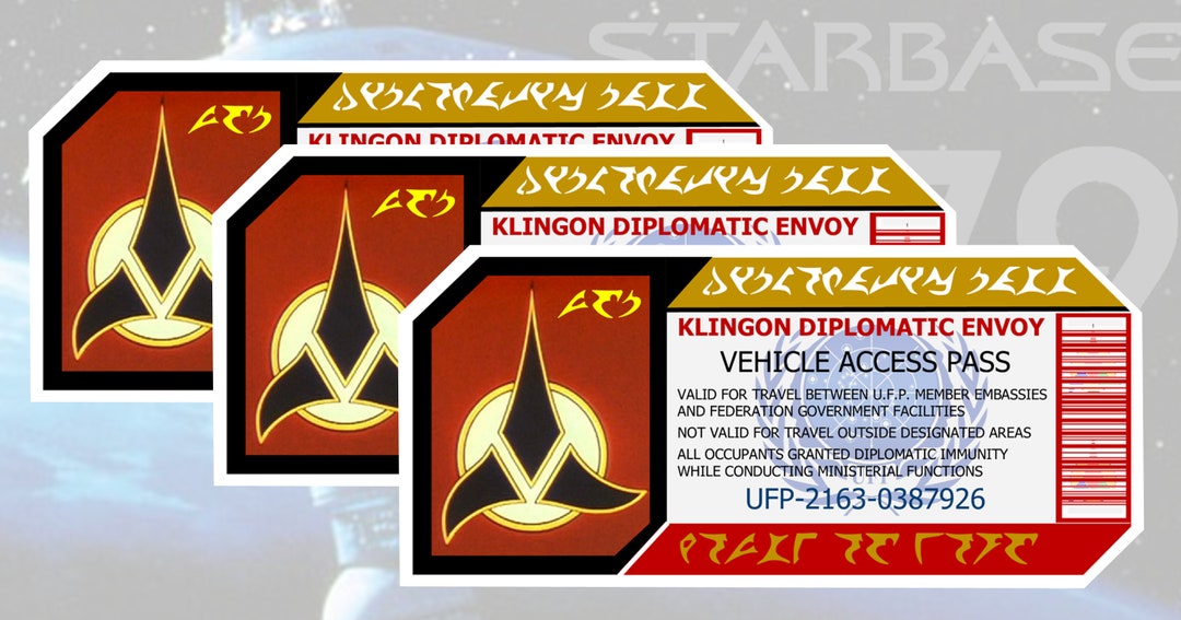 Klingon Diplomatic Envoy Parking Sticker Set of 3 - Etsy