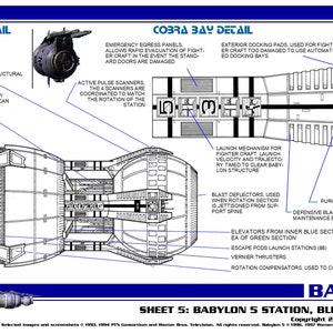 Science Fiction Spaceship Blueprints Babylon 5 Station - Etsy