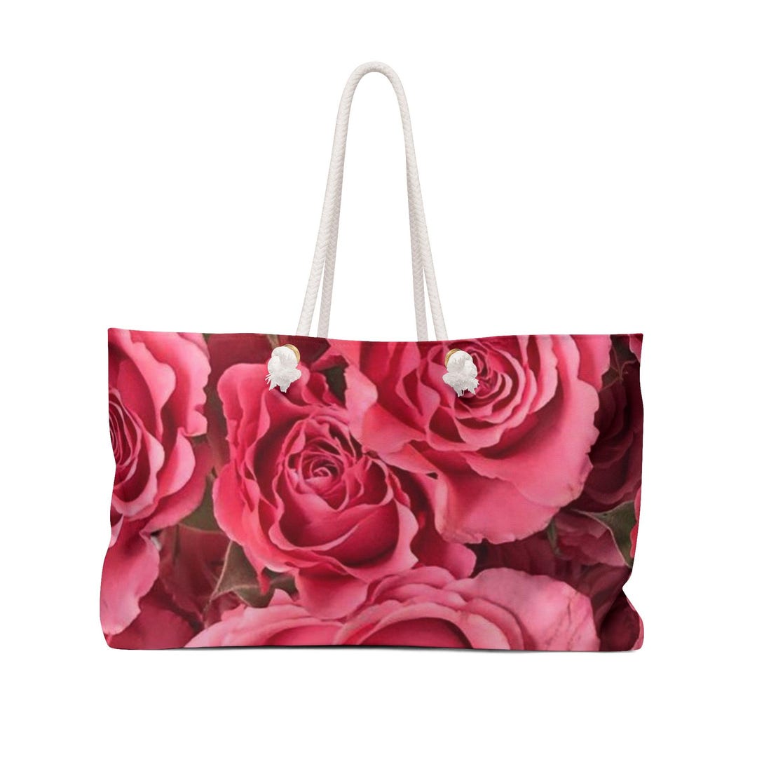 Floral Weekender Bag - Pink Roses Travel Tote for Weekend Getaways - Etsy