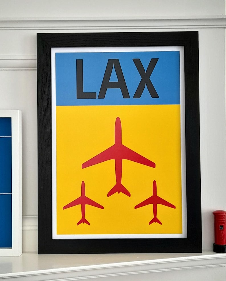 Photographic Print : 1960s Style Airport Sign With Code - LAX, Los ...