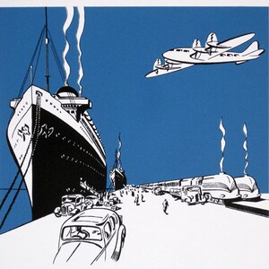 242 : 1950's Pier Scene - Limited Edition Screenprint - Etsy