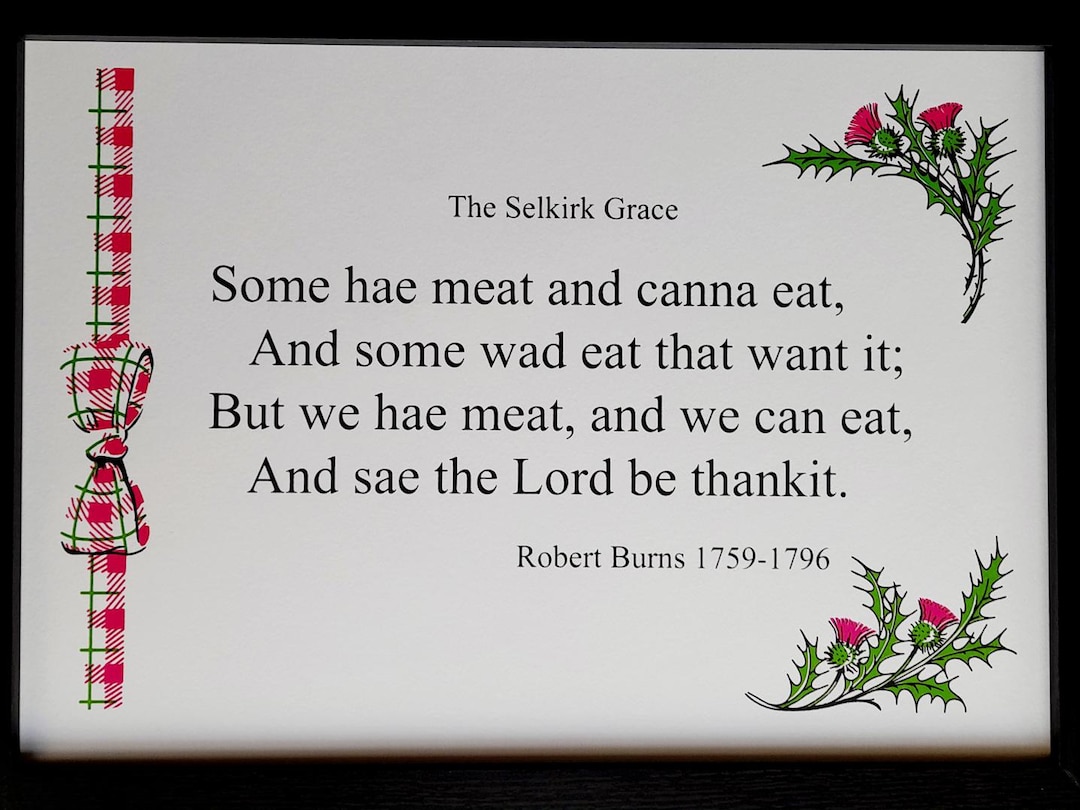 164 : Scotland - Robert Burns - the Selkirk Grace - Limited Edition ...