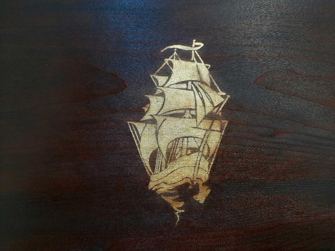 859 : Screenprint - the Ghost Ship - Real Gold Leaf Ship on Japanese ...