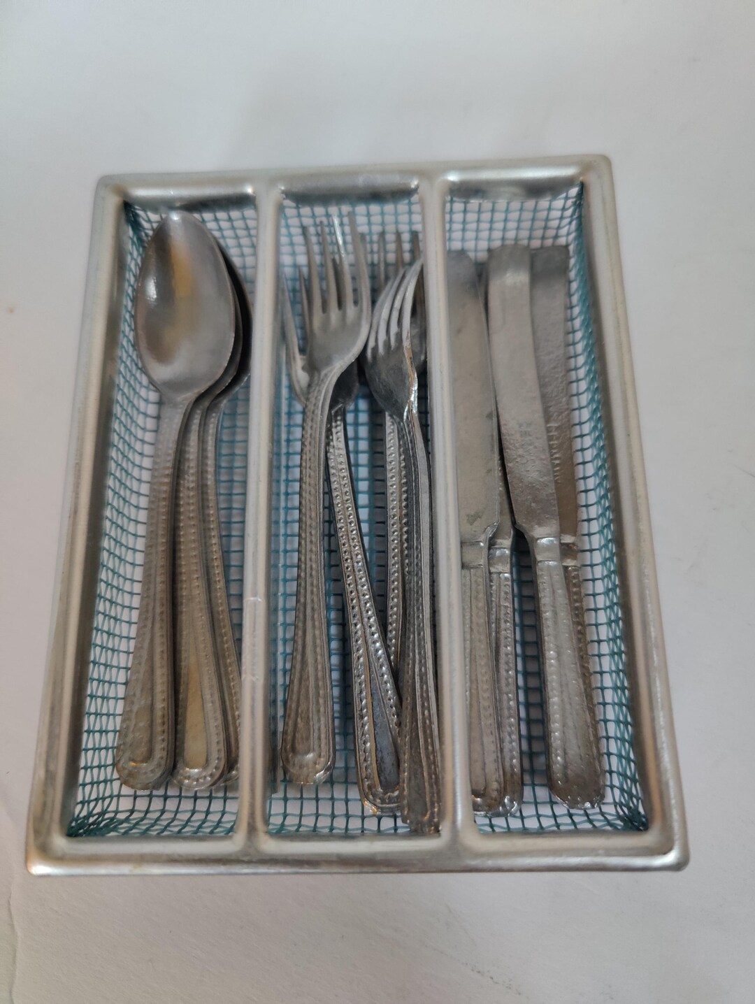 Retro Germany Dollhouse Silverware Set in Divided Drawer Great Pretend ...