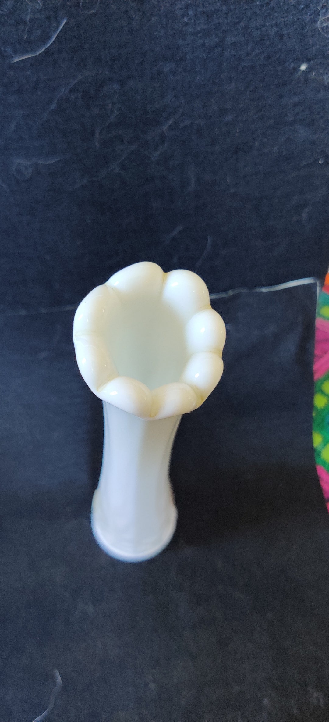 Westmoreland Milk Glass Panel Stretch Scalloped Top Grape Bud - Etsy