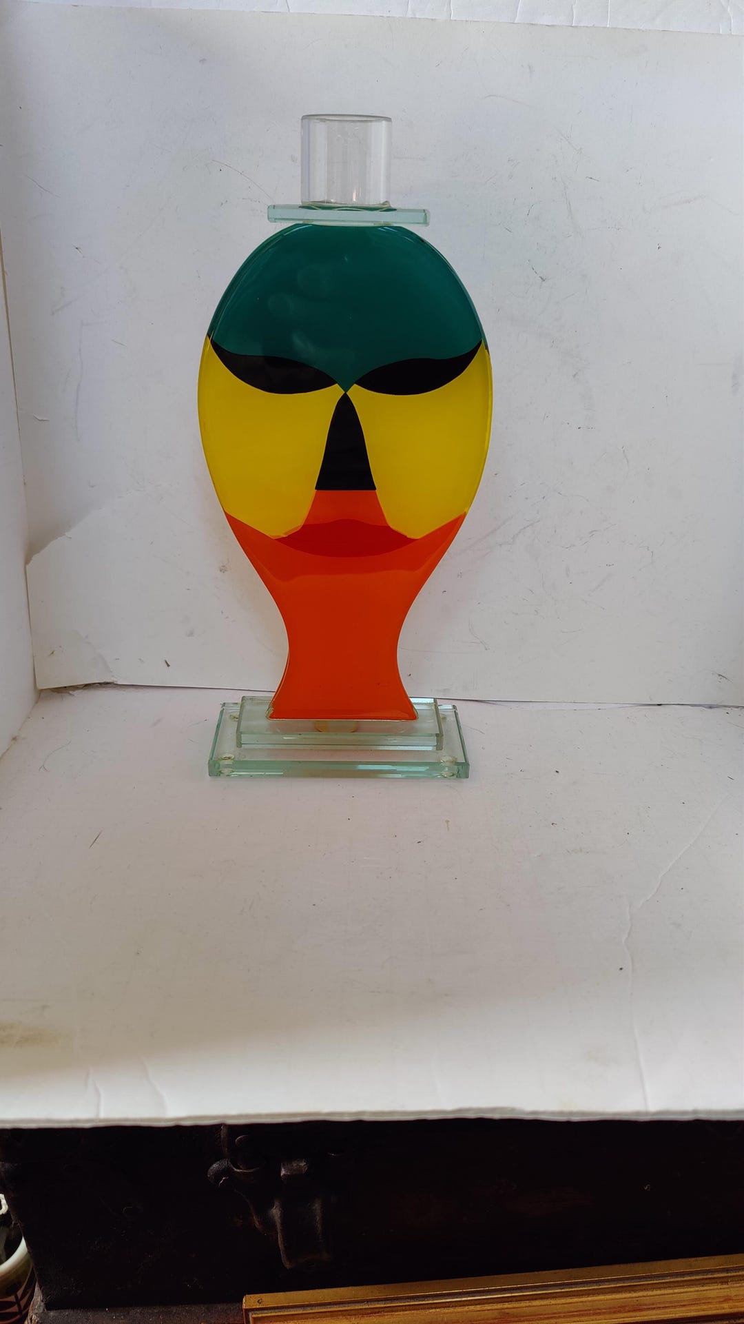 Murano Glass Abstract Face Candlestick Holder, Colorful Art Glass - Etsy