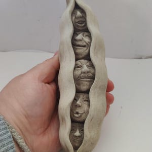 Carruth Studios Move Over Peas Weird Art Peapod Heavy Plaster Unique - Etsy