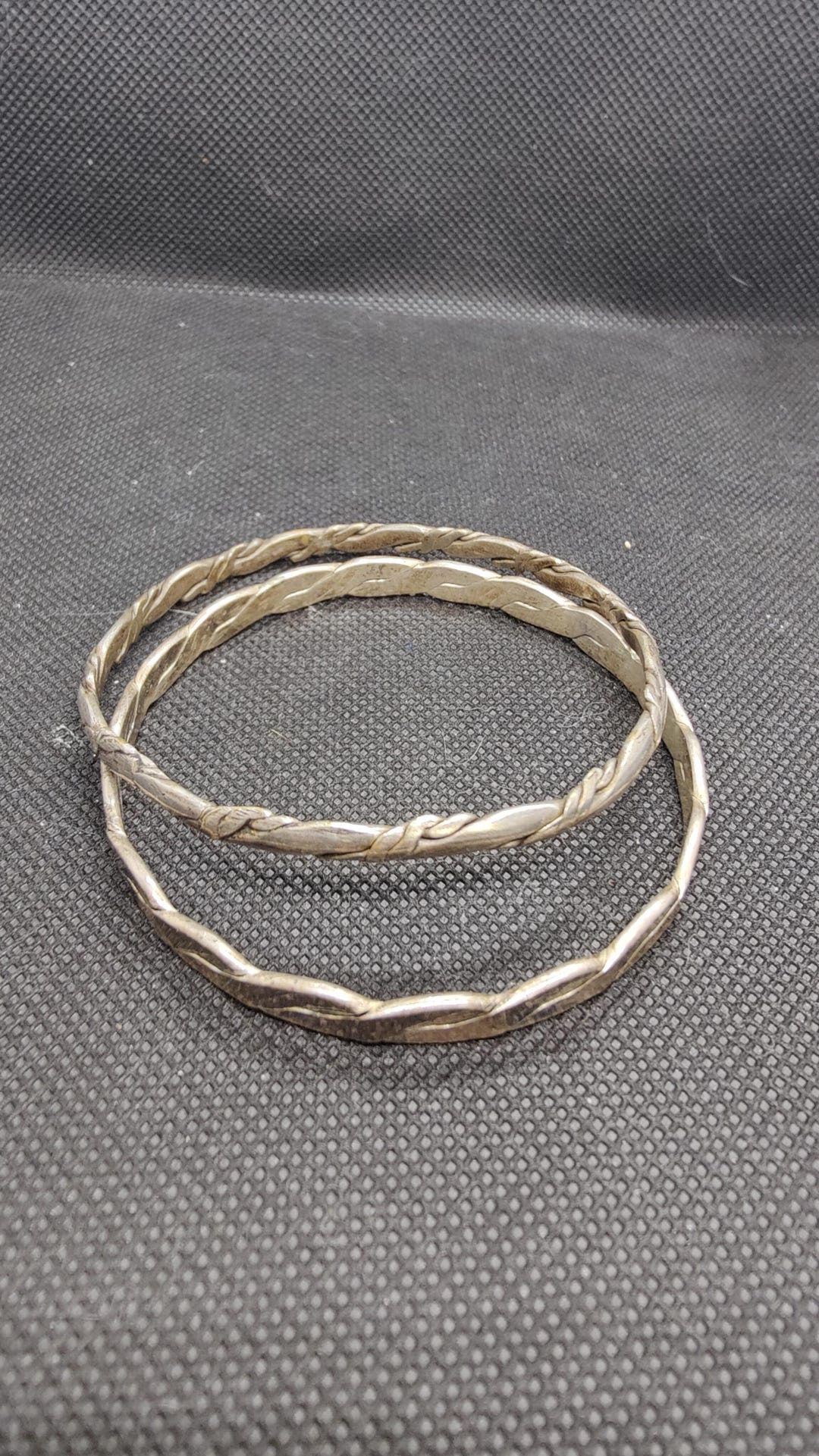 Vintage Mexico Silver Tone Bangle Bracelet Both Included Ropey Look - Etsy