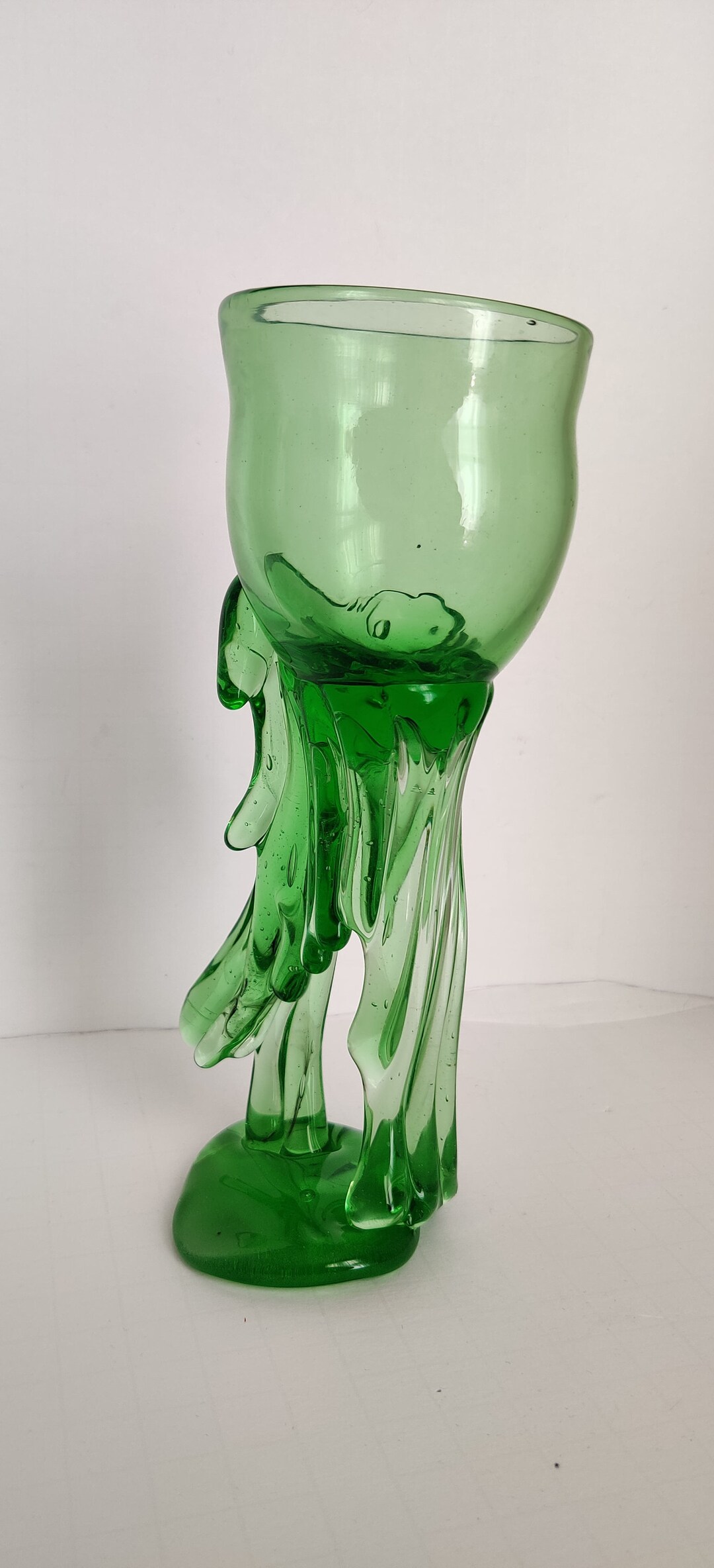 Wonderfully Weird Drippy Art Glass Goblet or Tea Light Candleholder - Etsy