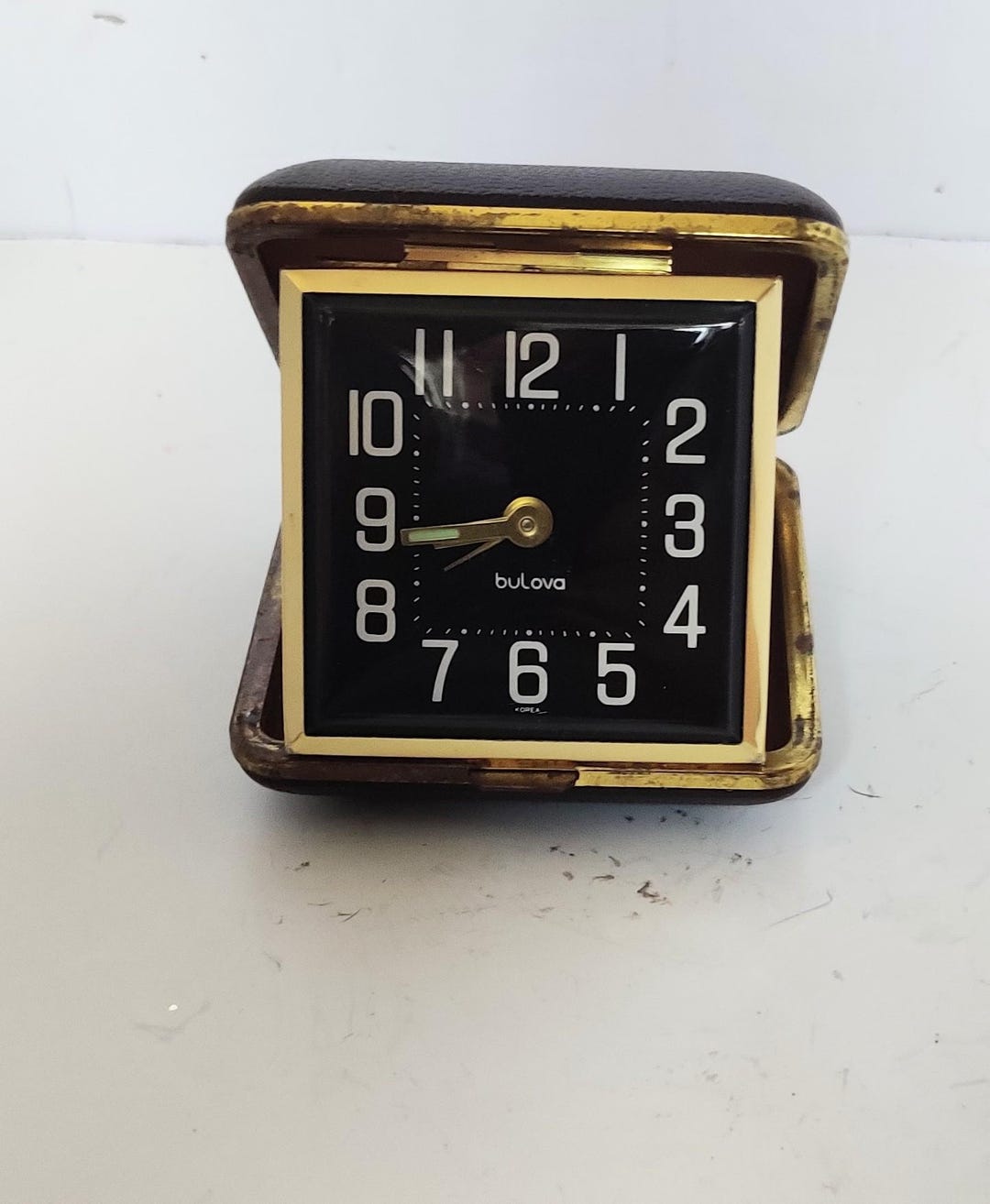 Bulova Folding Travel Alarm Clock Vintage Collectible Bubble Glass Uv ...