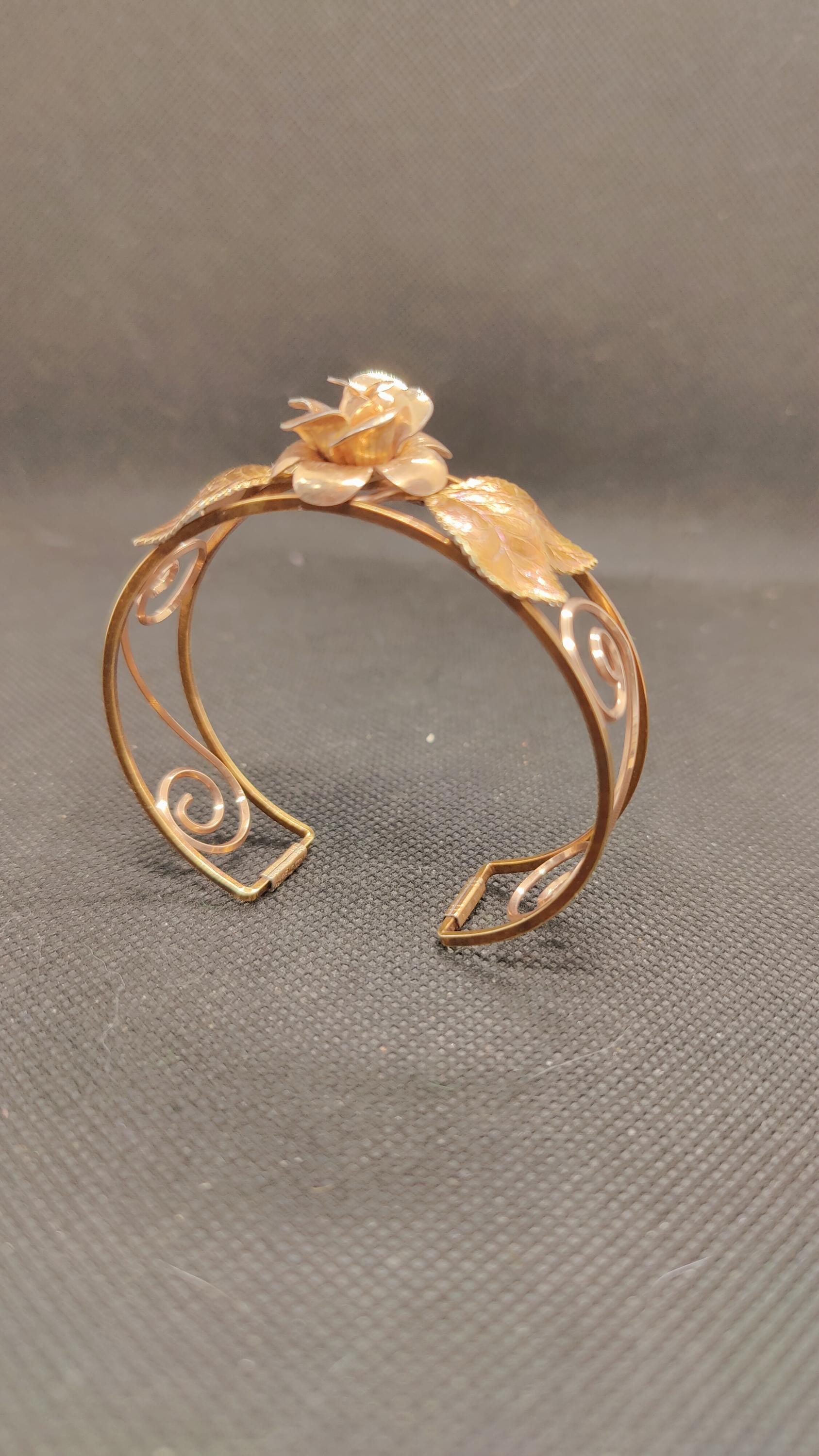 Vintage Krementz Gold Tone Rose Leaf Cuff Bracelet - Etsy