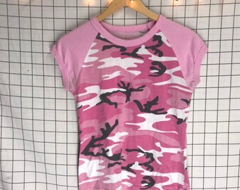 Pink camo shirt | Etsy