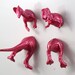 4 Piece Dinosaur Magnet Set Hop Pink Girl Dinosaurs Kitsch Magnet Gift ...