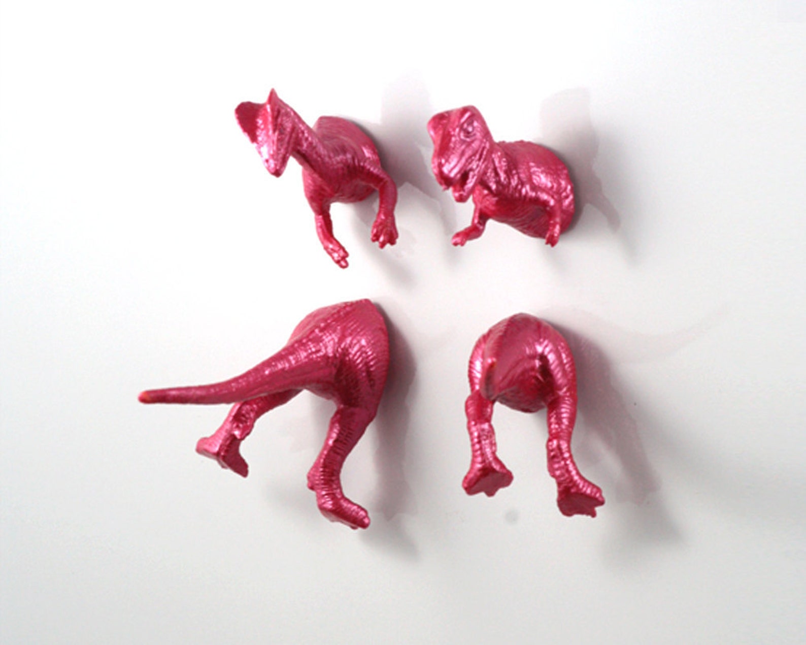 Pink Dino Magnets 4 Piece Set Bright Awesome Girly Pink - Etsy