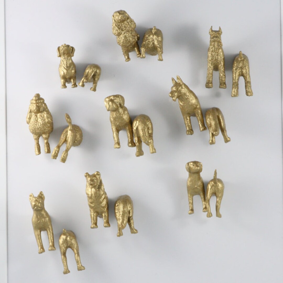 Large Dog Magnet Set - 18 Magnets (9 Head Pieces and 9 Butt Pieces ...