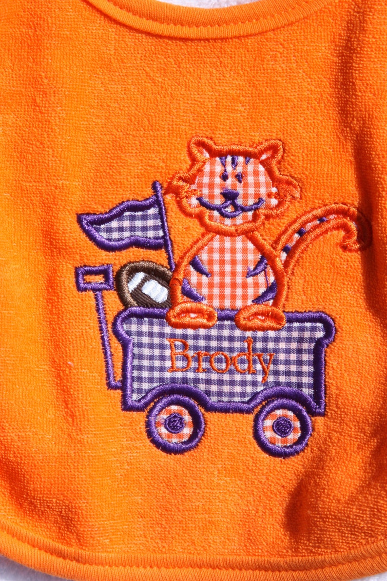 Clemson Tiger in a Wagon Burp Cloth and Bib - Etsy