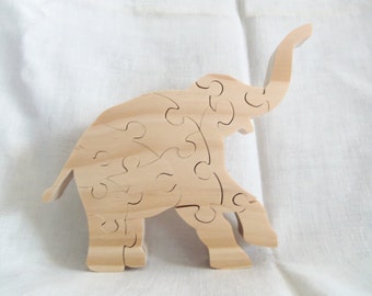 African Elephant Freestanding 3D Jigsaw Puzzle, Educational Wood Word ...