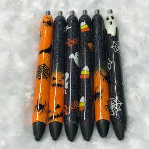 Halloween Pen, Pumpkin Pen, Spider Pen, Ghost Pen, Glitter Pen, Glitter ...