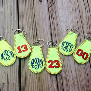 Softball Key Chain, Softball Keychain, Keychain, Key Chain, Softball ...