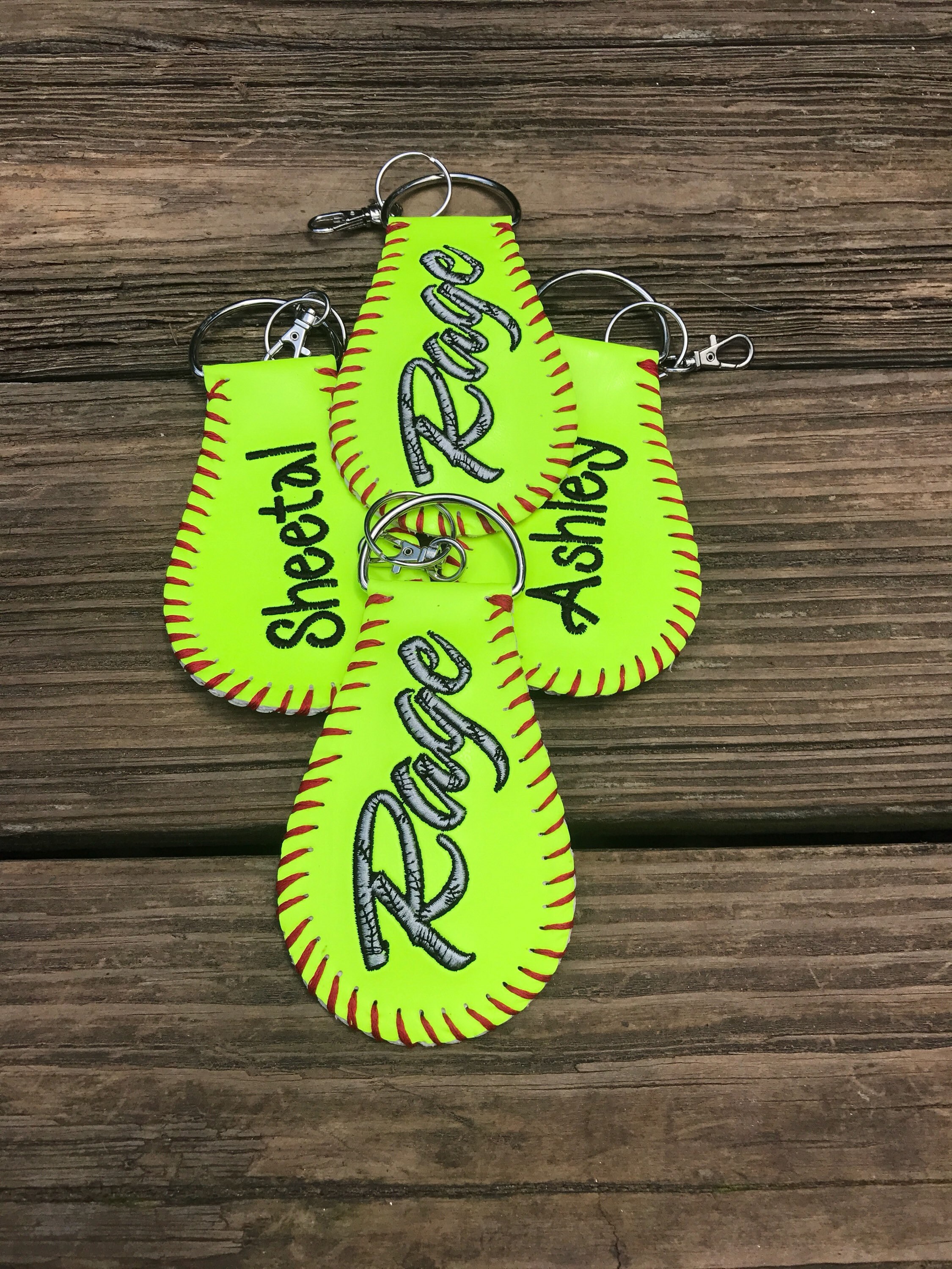 Softball Key Chain, Softball Keychain, Keychain, Key Chain, Softball ...