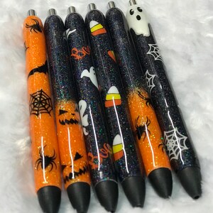Halloween Pen, Pumpkin Pen, Spider Pen, Ghost Pen, Glitter Pen, Glitter ...