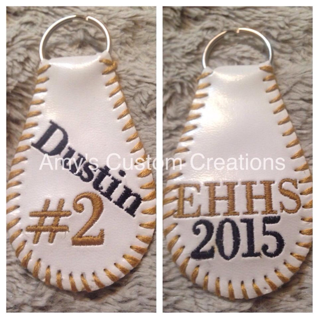 Baseball Key Chain, Baseball Keychain, Keychain, Key Chain, Leather ...