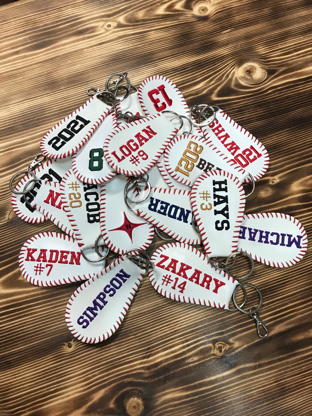 Baseball Key Chain, Baseball Keychain, Keychain, Key Chain, Leather ...