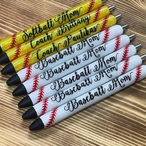 Glitter Pen, Glitter Pens, Softball Gift, Softball Mom, Custom Pens ...