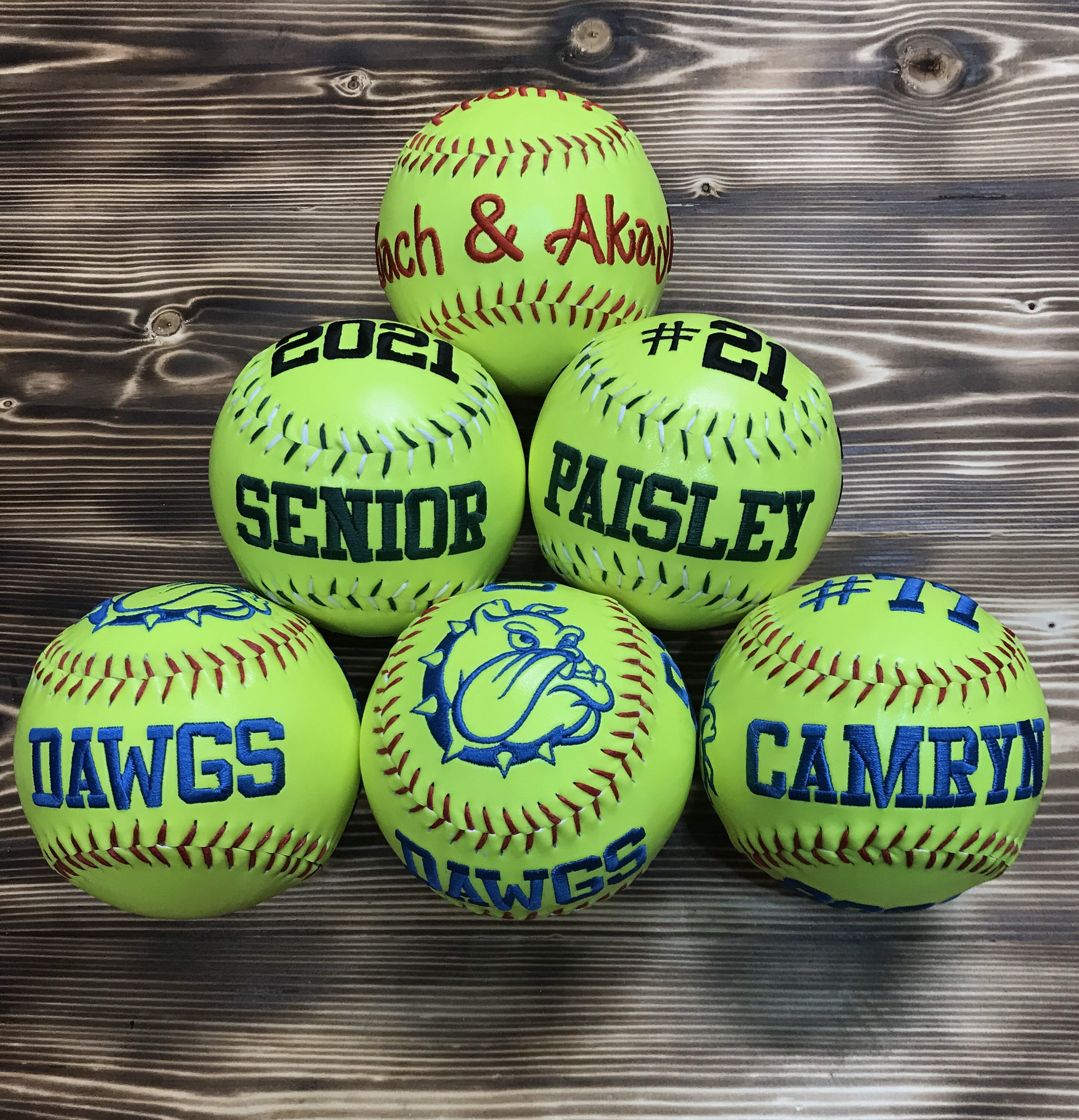 Senior Night Gift, Custom Embroidered Softball, Custom Softball ...