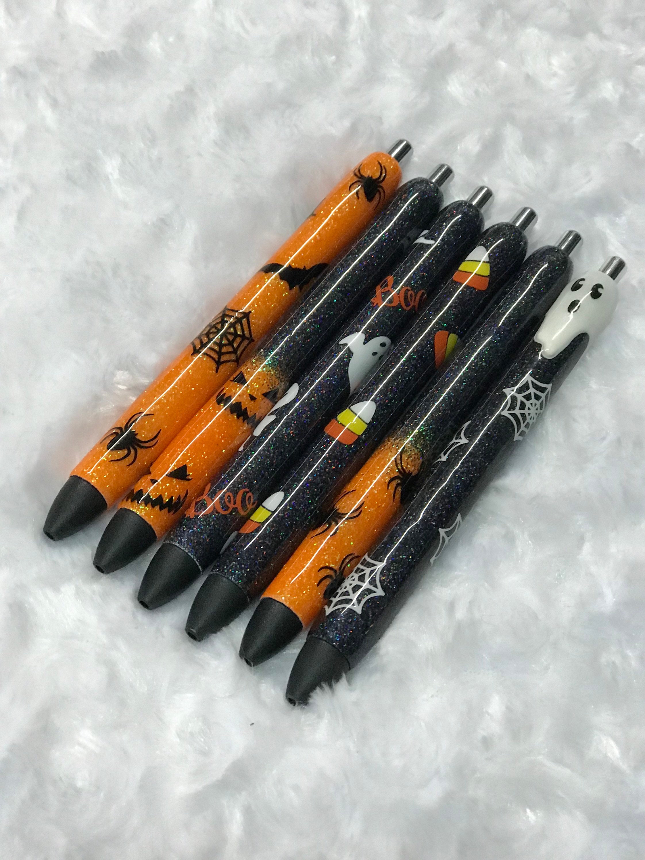 Halloween Pen, Pumpkin Pen, Spider Pen, Ghost Pen, Glitter Pen, Glitter ...