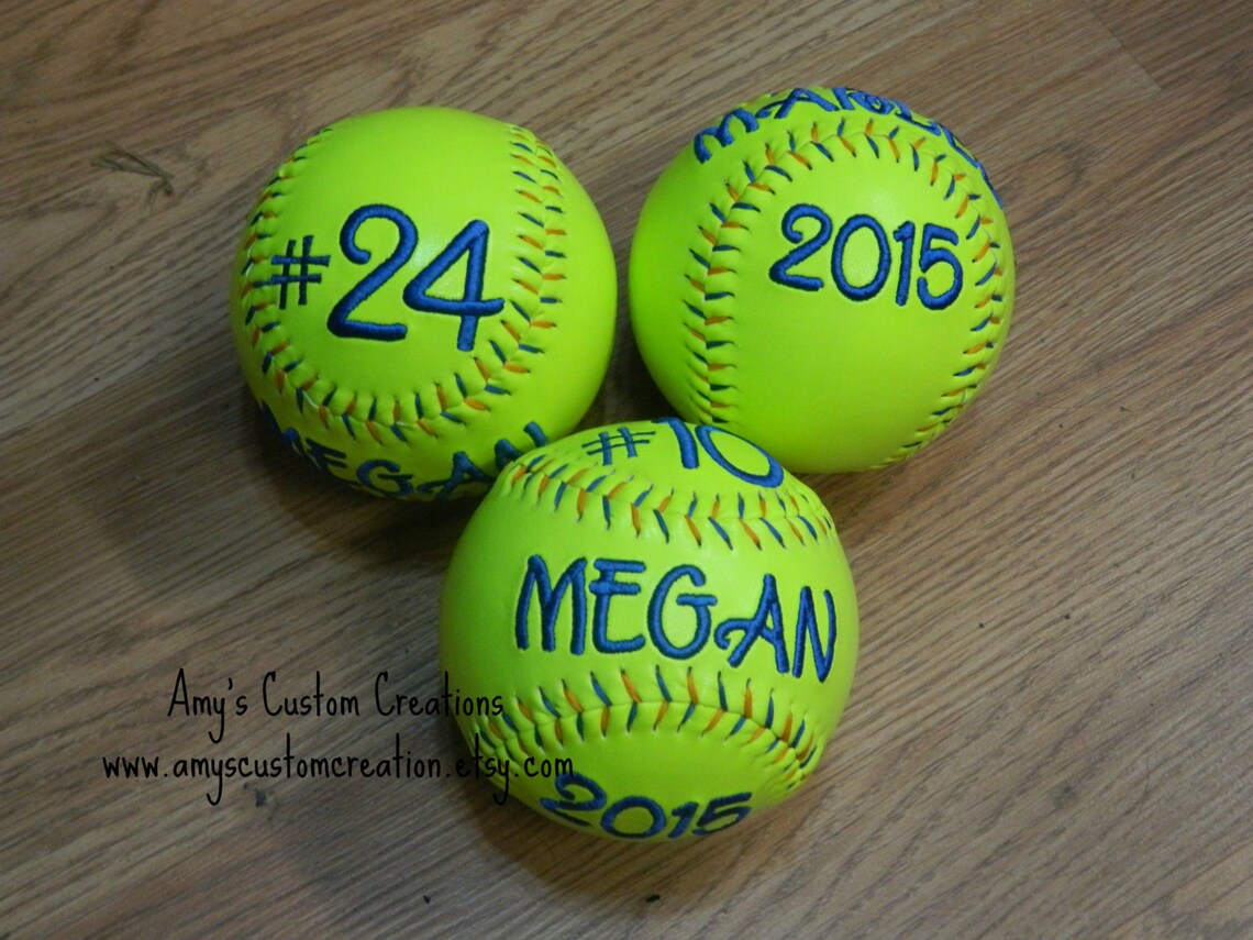 Custom Embroidered Softball, Softballs, Custom Softball, Softball ...