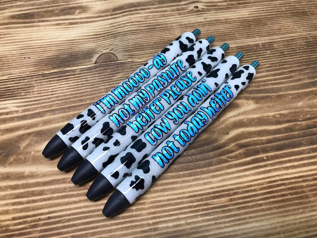 Cow Pen, Glitter Pen, Glitter Pens, Cow Print Gift, Cow Print Pen ...