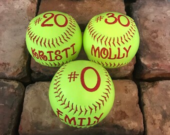 Senior Night Gift, Custom Embroidered Softball, Custom Softball ...