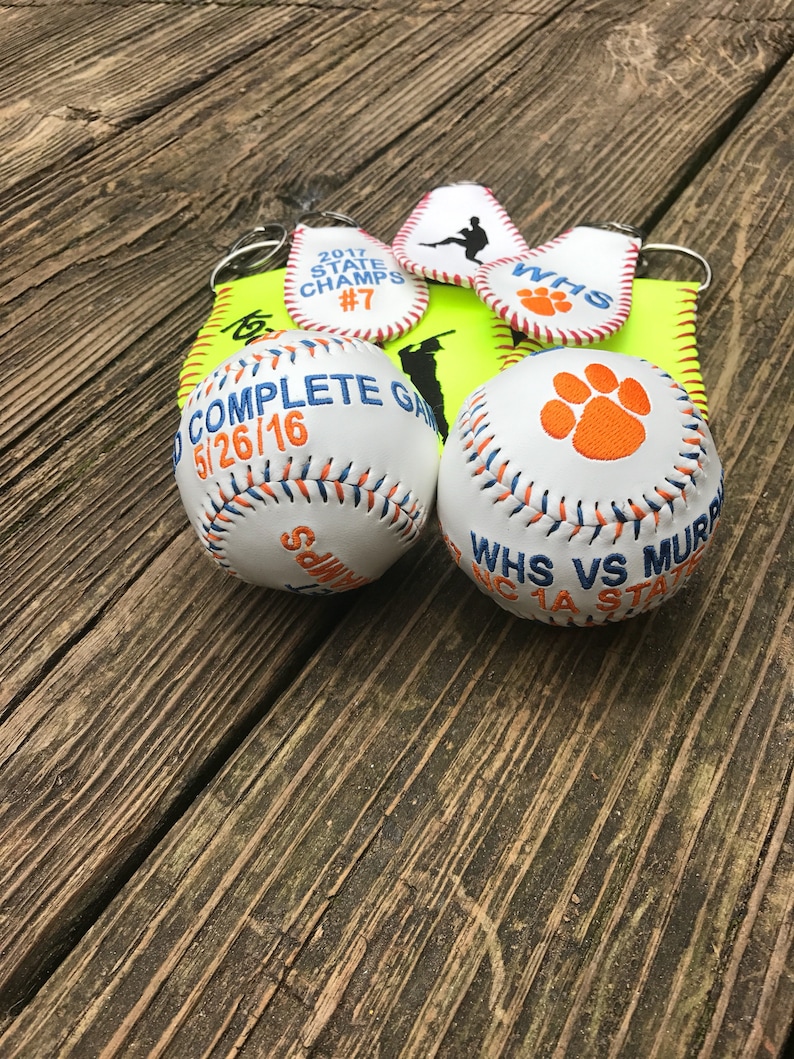 Custom Embroidered Baseball Softballs Custom Baseball | Etsy