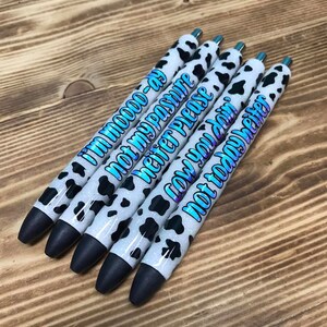 Cow Pen, Glitter Pen, Glitter Pens, Cow Print Gift, Cow Print Pen ...