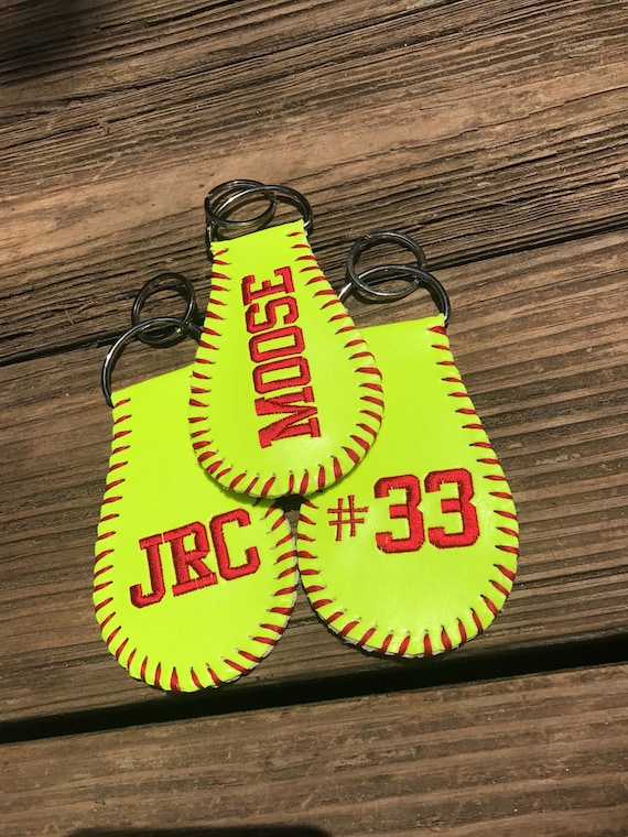 Softball Key Chain Softball Keychain Keychain Key Chain | Etsy