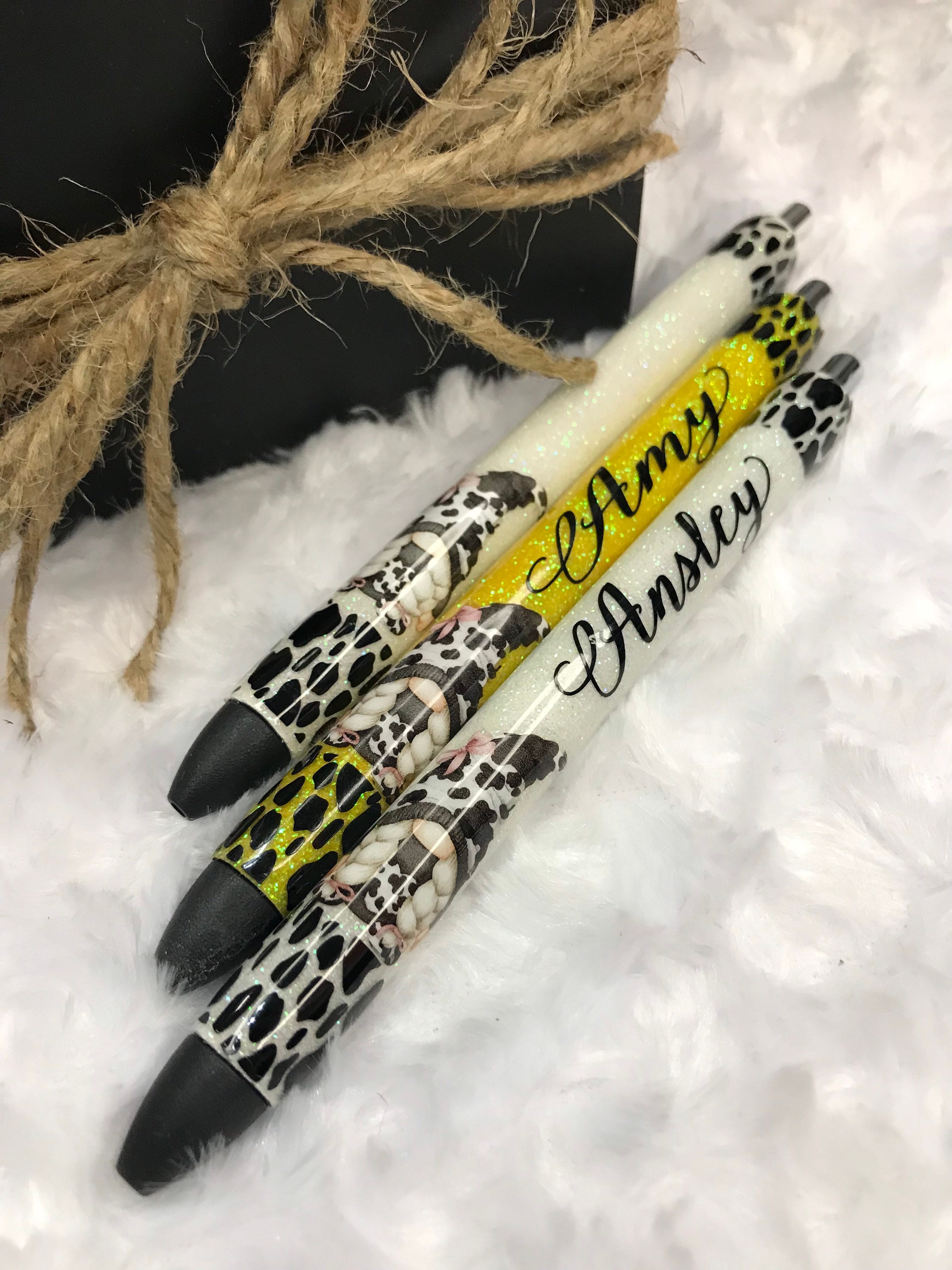 Glitter Pen, Glitter Pens, Cow Print Gift, Cow Print Pen, Custom Pens ...