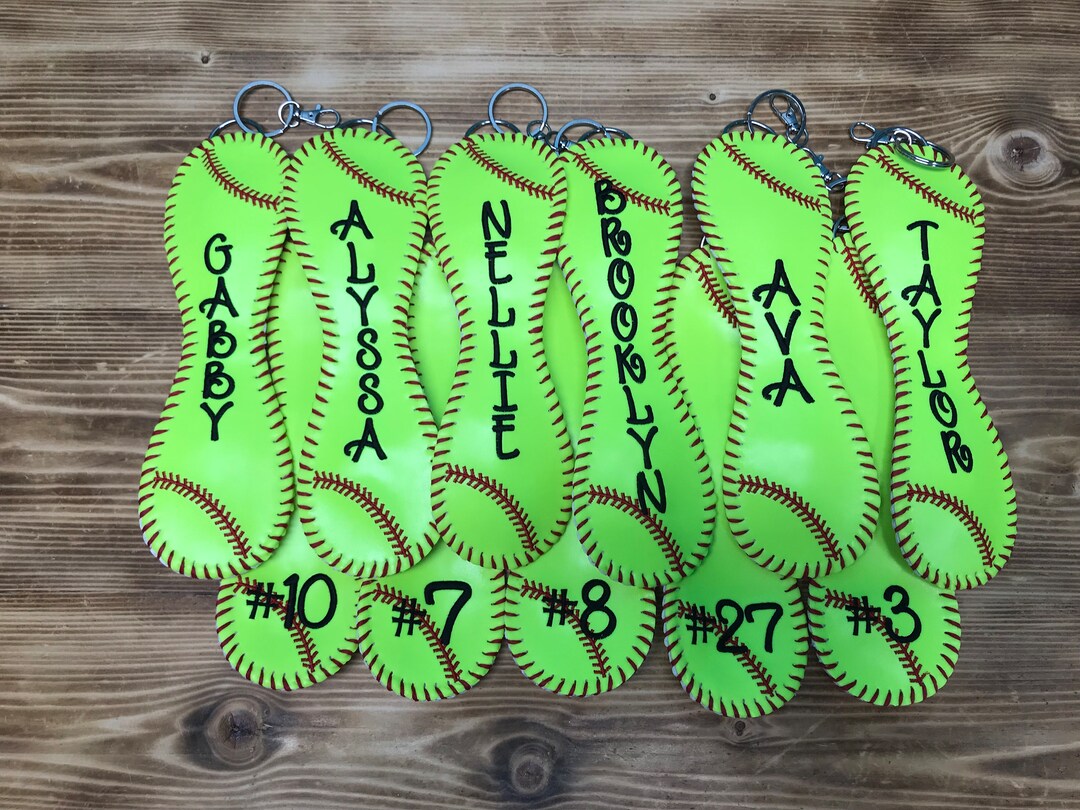 Softball Key Chain, Softball Keychain, Keychain, Key Chain, Softball ...
