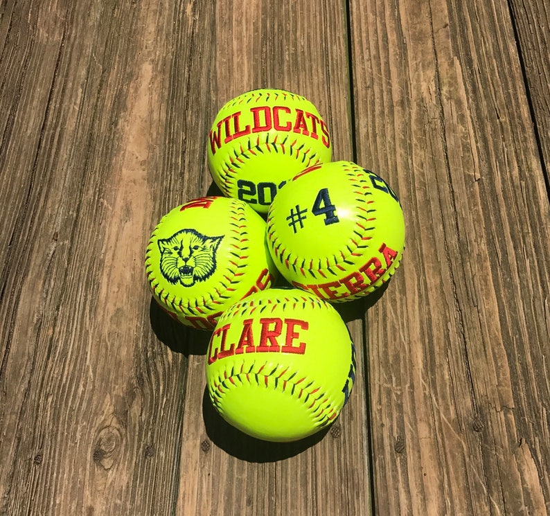 Senior Night Gift, Custom Embroidered Softball, Custom Softball ...