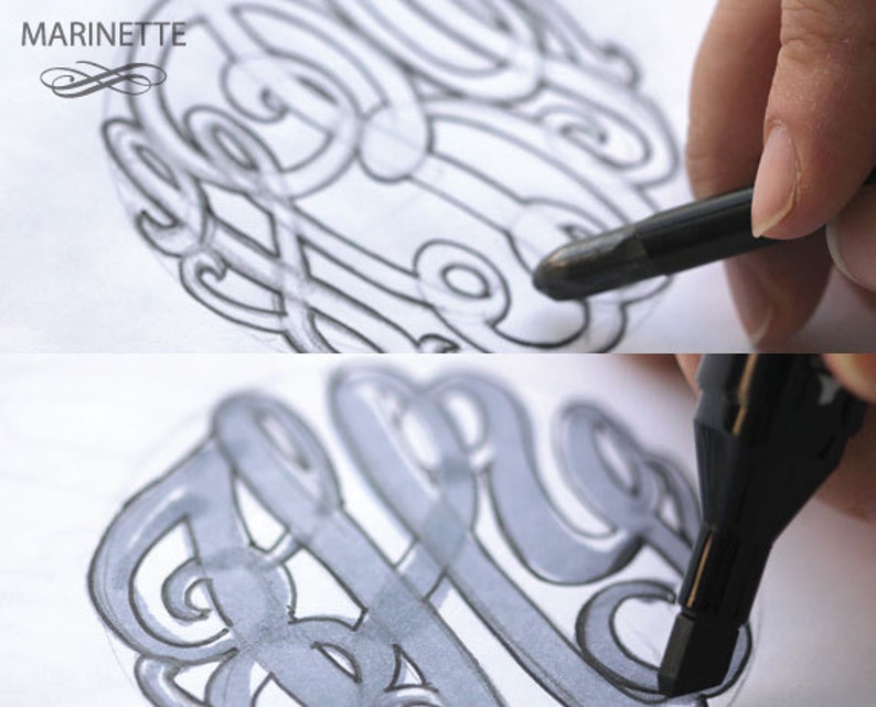 Solid 14K Gold Monogram Ring 3 Letters Initials Ring Fedex - Etsy