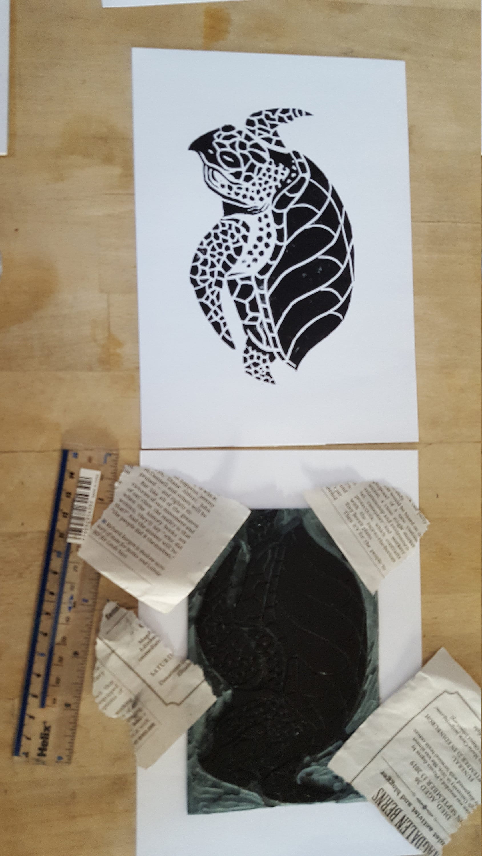 Turtle Lino Print | Etsy
