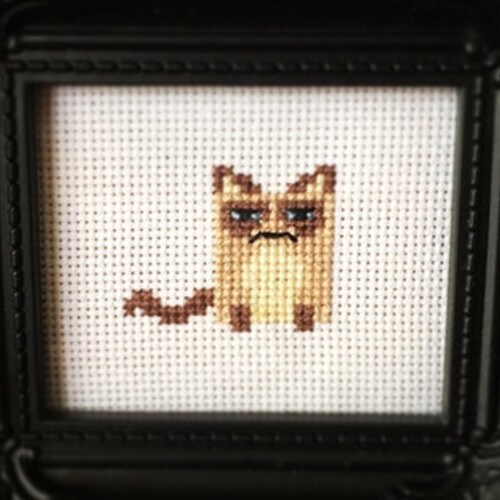 Grumpy Cat Cross Stitch Pattern Kawaii Version Printable - Etsy