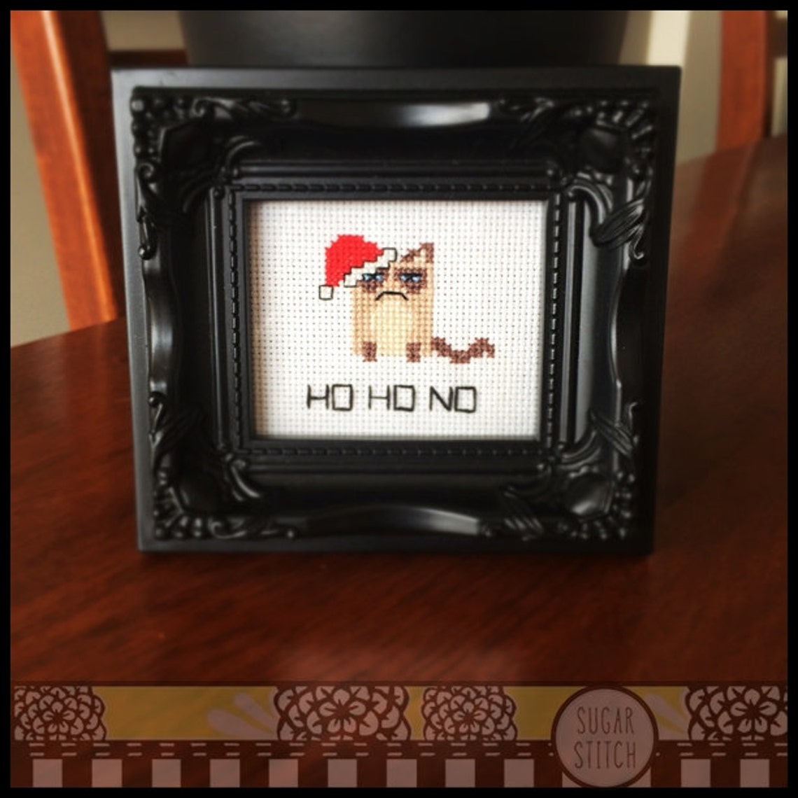 Grumpy Cat Santa Cross Stitch Pattern Kawaii Version - Etsy